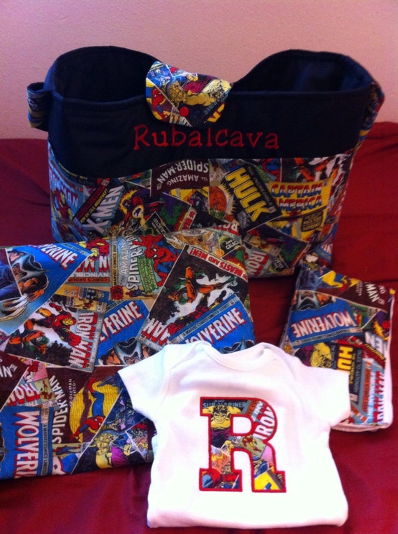 Super hero diaper bag set