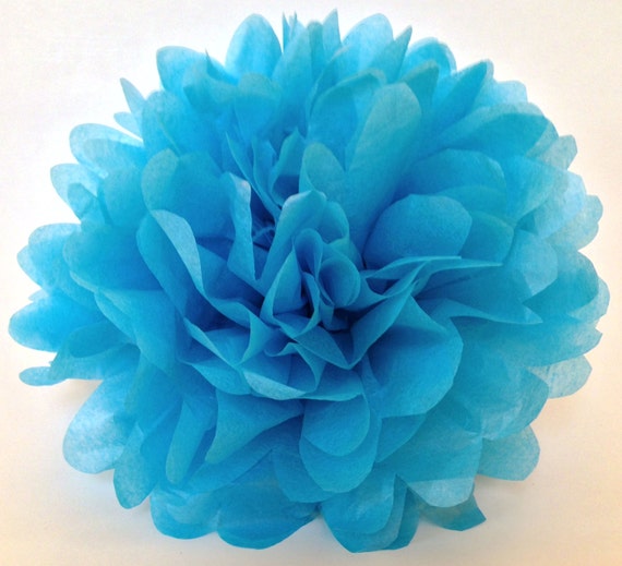18 inch large blue pom pomparty pomsbirthday by TamsCorner on Etsy