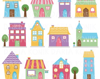 House clipart houses clip art buildings homes cute houses