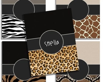 5 Printable Binder Covers - Leopard, Zebra, Giraffe, Tiger, Snake