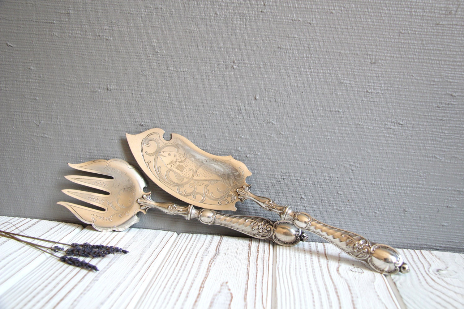 WMF Art Nouveau Fish Serving Cutlery ~ Fish Serving Knife and Fork ...