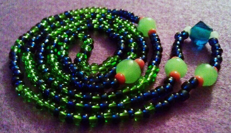Beaded Ileke for Orisha Olokun