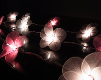 20/Set Handmade Fabric Flower String Lights White Pink Color Ideas ...