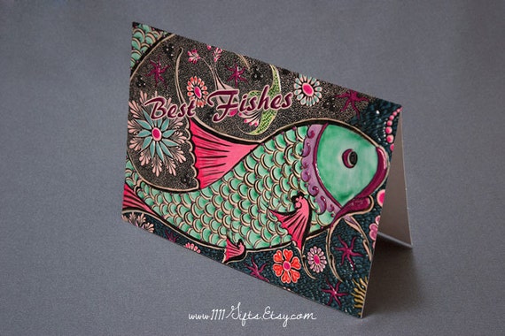 Best Fishes / Printable Fish Card for Birthdays by BottleCapGuru