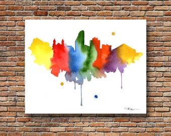 Philadelphia Skyline Art Print Abstract by 1GalleryAbove on Etsy