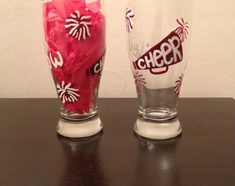 Hand painted cheering glass