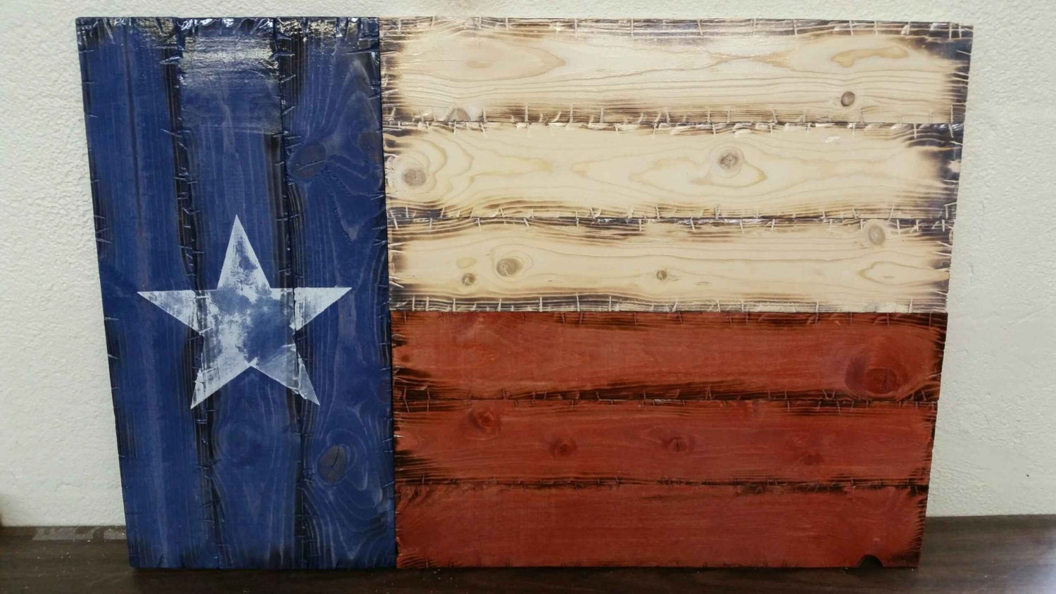21x32 Handmade Wooden Rustic-style Texas Flag
