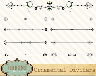 Ornamental Page Text Dividers PNG and Vector Clipart