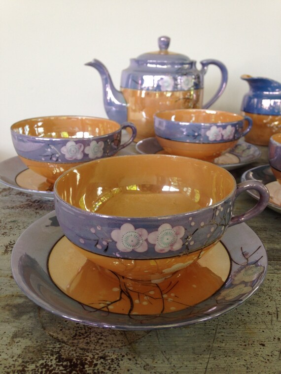 Items similar to Takito Lusterware *Cherry Blossoms Hand Painted ...