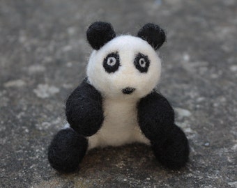 Needle felted panda | Etsy