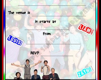 Popular items for one direction invite on Etsy