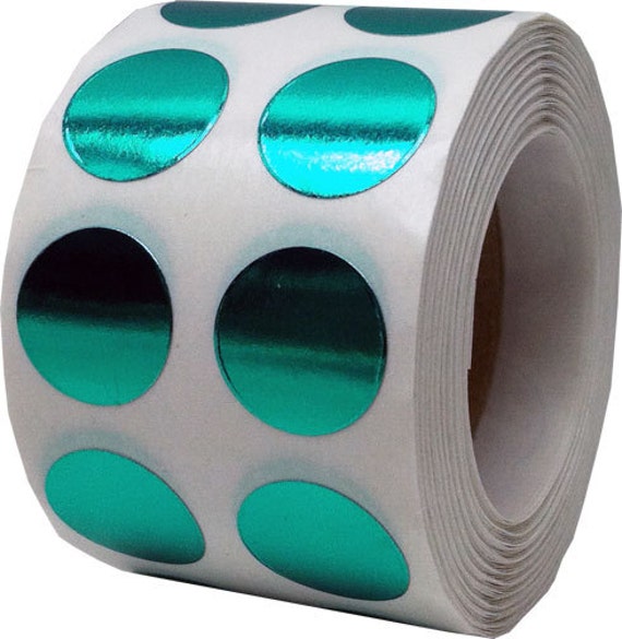 1000 Metallic Green Dot Stickers Small 1/2 Inch Round