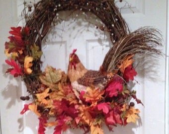 Popular items for rooster wreath on Etsy