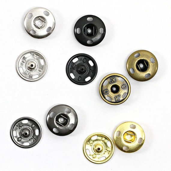 60 Sets of High Quality Sew-on Snaps 17mm 5 Colors by BiasBespoke