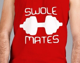 Swole Mate Gift Couple Shirt / Man Tshirt and Woman Tshirt - coupleCup
