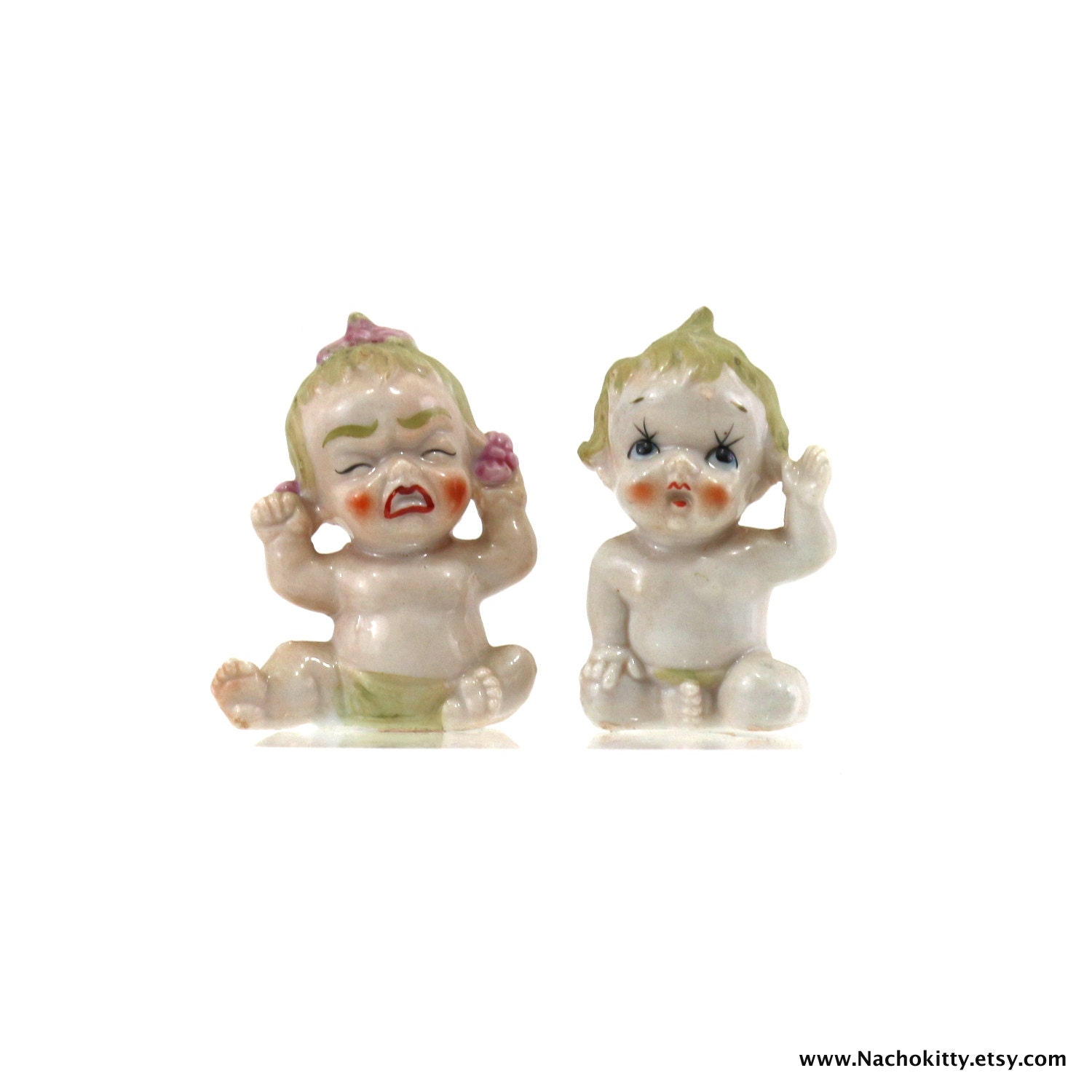 Vintage Babies Salt & Pepper Shakers, Happy and Crying Baby – Haute Juice