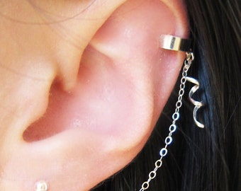 Gold Filled Double Chain Plain Cuff Earring