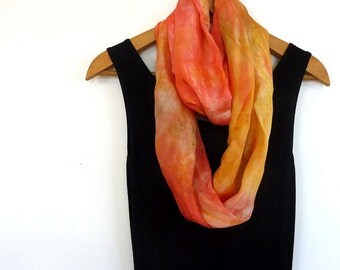 Popular items for orange silk scarf on Etsy