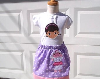 Childrens skirt set Birthday Doc McStuffin and Lambie skirt shirt set ...