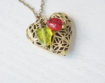 Ladybug locket | Etsy