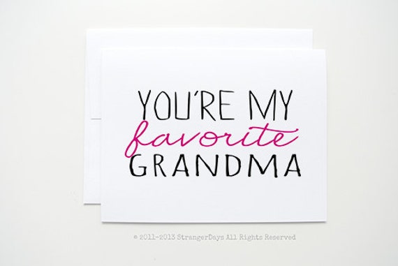 Grandma Card You're my Favorite Grandma