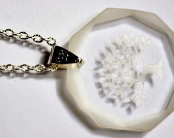 Vintage Avon Pendant, Tree of life Design, Round Carved Glass, Silver ...