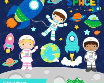 Popular items for space clip art on Etsy