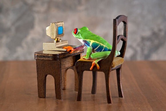 Computer Frog Art Funny Frog Art Internet Art