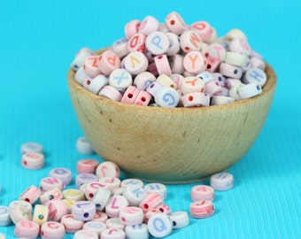 Acrylic Alphabet Beads - Rainbow Kandi Alphabet Beads - 100g Approx ...