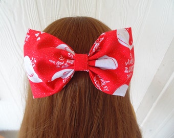 Hair Bow / Whale hair bow / Valentines day hair bow / Hearts hair bow ...