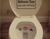 Items similar to Boys: I aim to Keep the Bathroom Clean your aim will ...