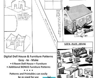 Popular items for doll house pattern on Etsy