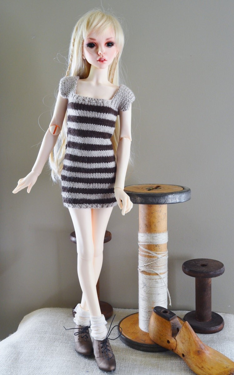 Ball Joint Doll Pretty Hand Knit Striped by TicketyBooCreations