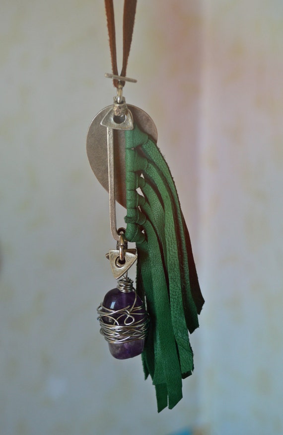 Items similar to Healing handmade amulet with wire wrapped crystal ...