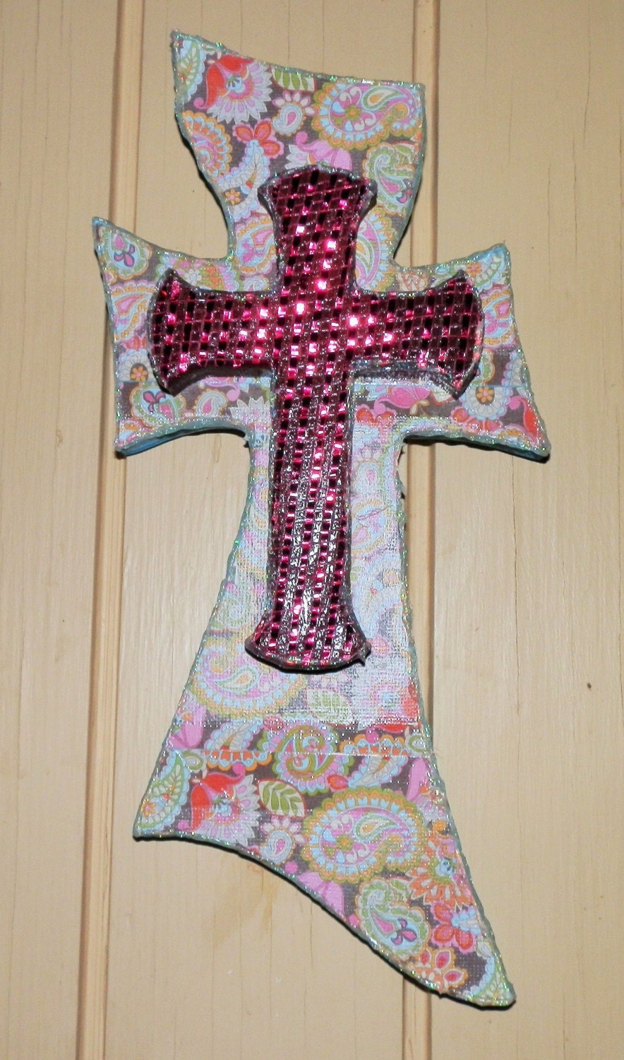 wood wall crosses hand decorated decorative by AbundantJoyCrosses