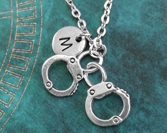 Handcuffs Necklace, Personalized Necklace, Handcuff Pendant, Police ...