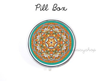 Mandala Pattern Pill Box , Cute Pill Case , Handmade Trinket Box ...