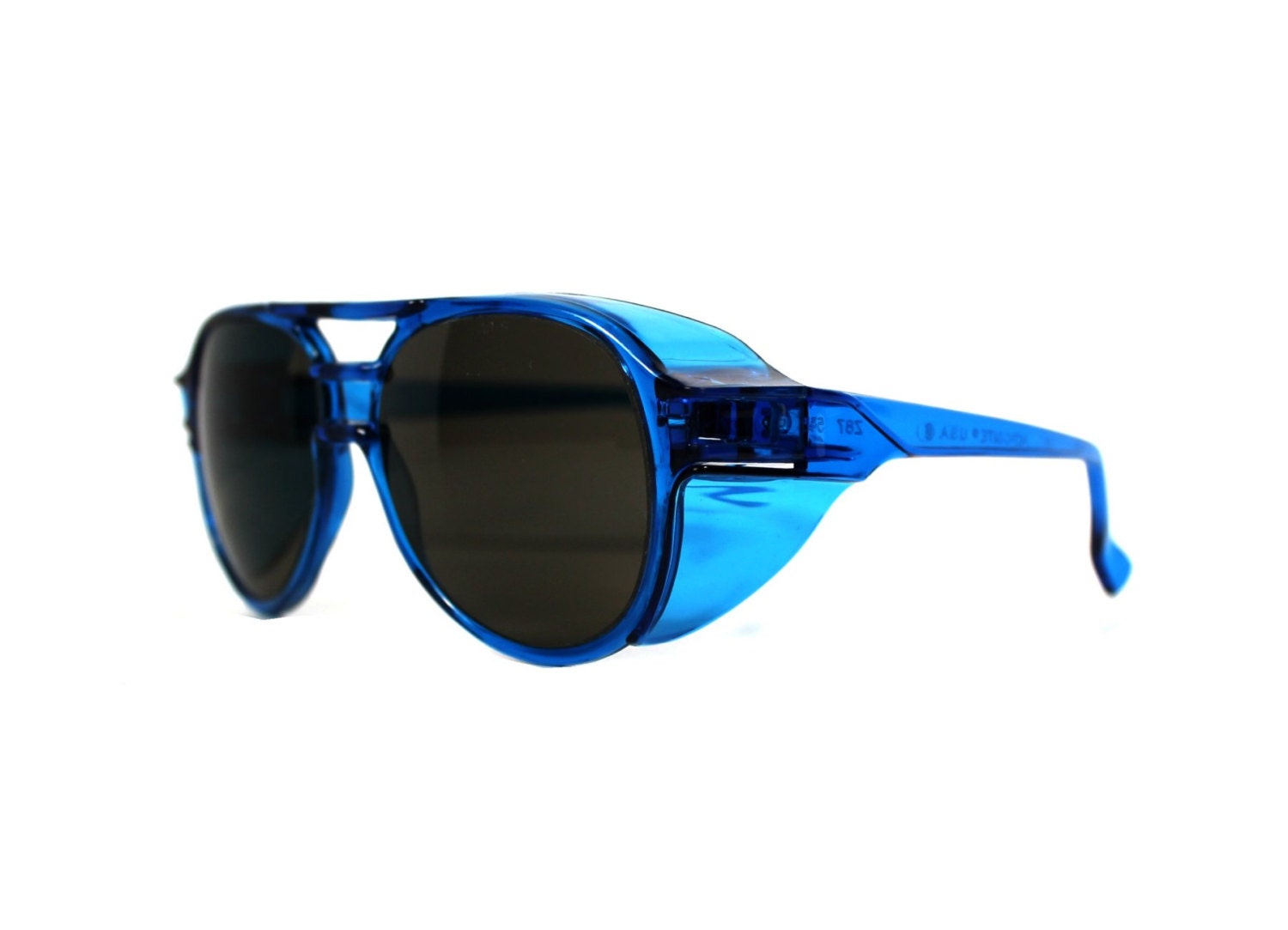Blue Aviator Safety Sunglasses / Vintage Aviators / Royal Blue Pilot ...