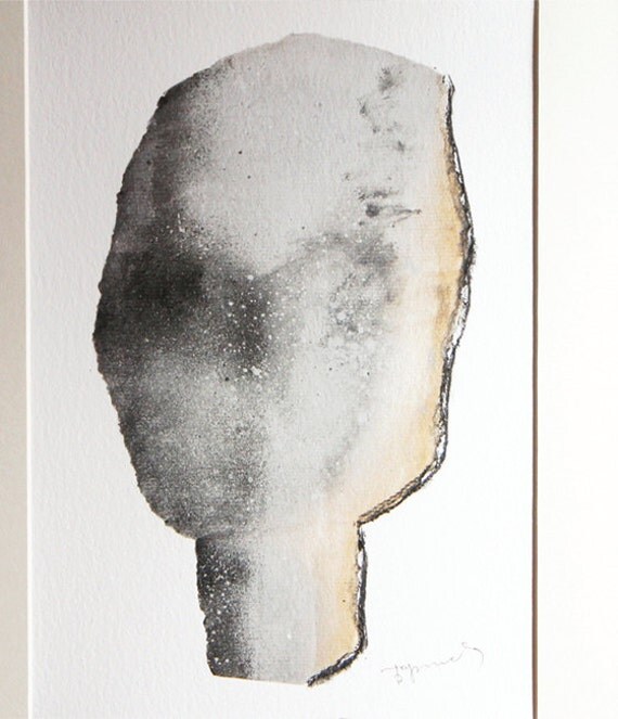 Abstract Gray Head Large Modern Portrait Poster by BorianaM