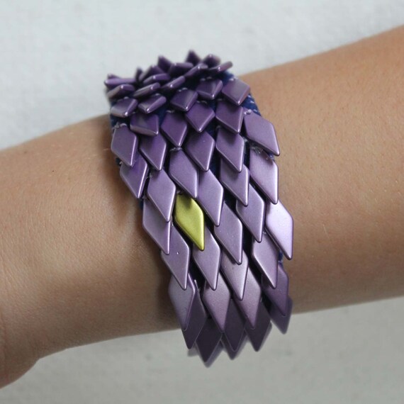 Items Similar To Lavender Dragon Scale Cuff On Etsy