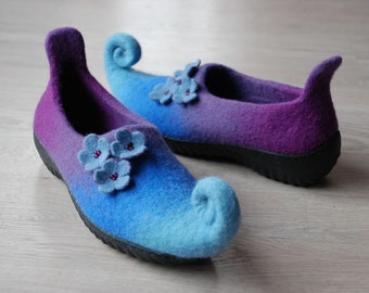 Curly toe slippers | Etsy