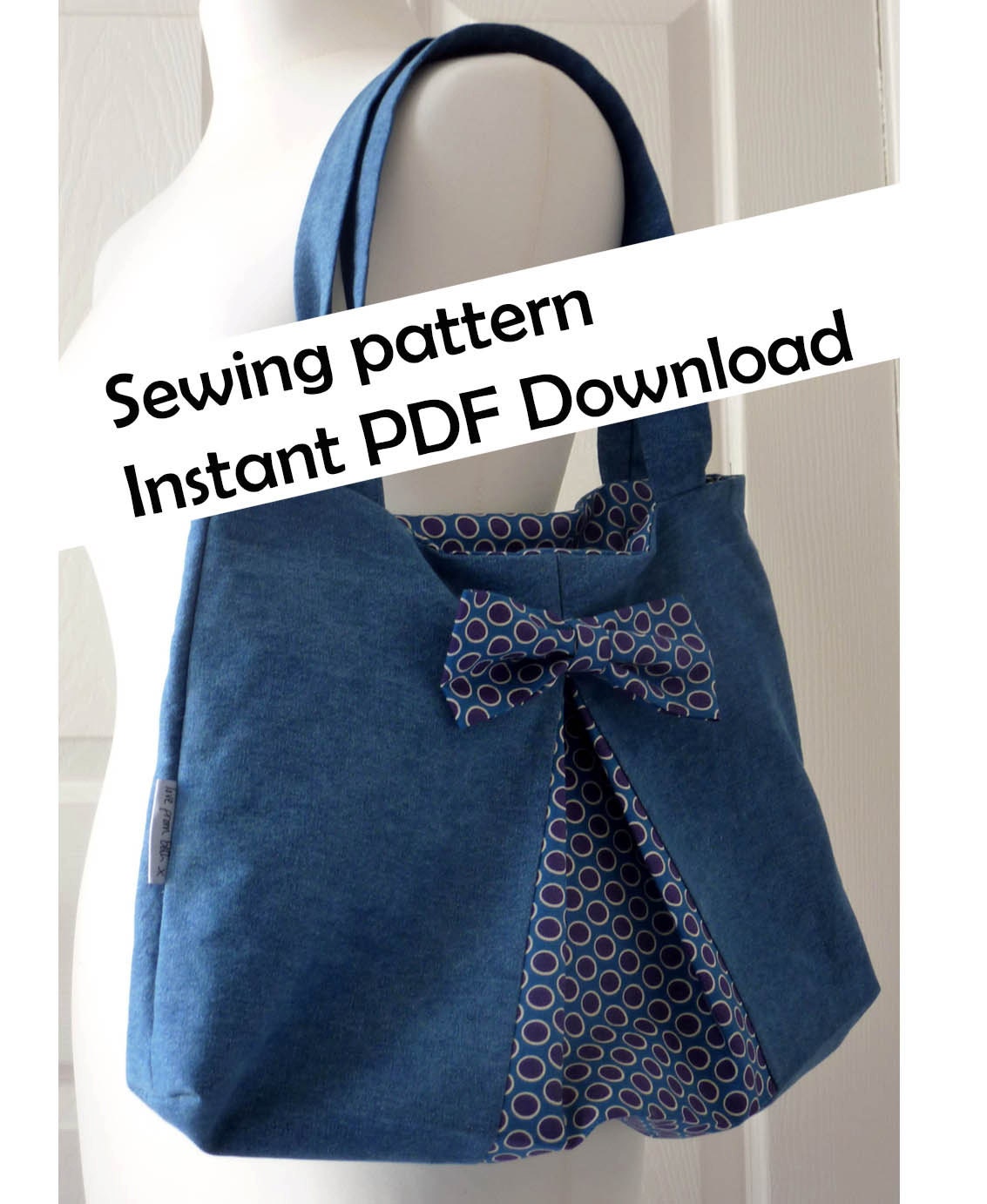 Easy Bow Bag PDF sewing pattern by lovefrombeth on Etsy