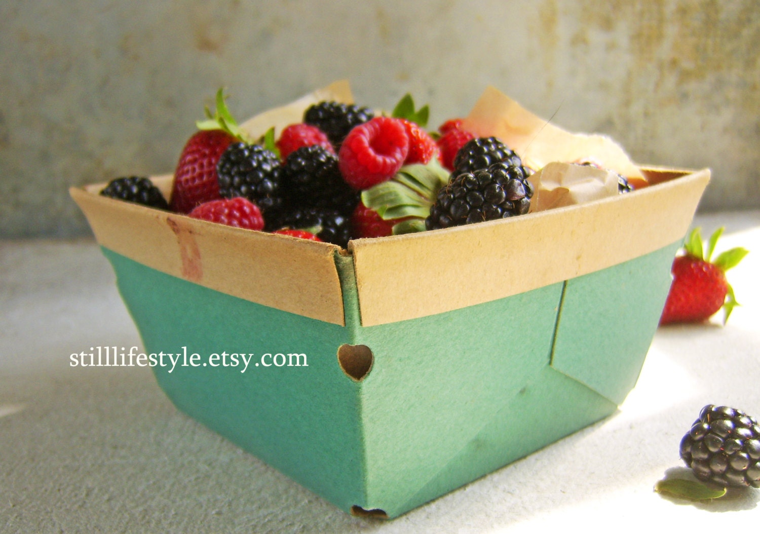 Vintage Berry Basket,Cardboard Kraft Box, Paper Produce Basket, Spring ...