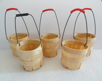 5 mini bushel baskets handles doll supply miniature decor fall apple ...