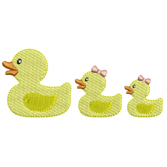 Rubber duck machine embroidery design. Mom and baby by Embroidalot