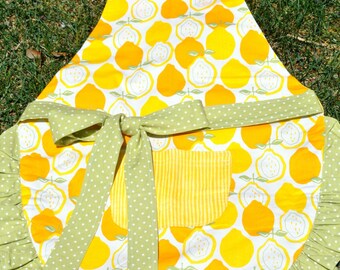 Popular items for lemon apron on Etsy