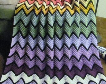 Zigzag afghan | Etsy