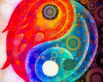 Yin yang art | Etsy