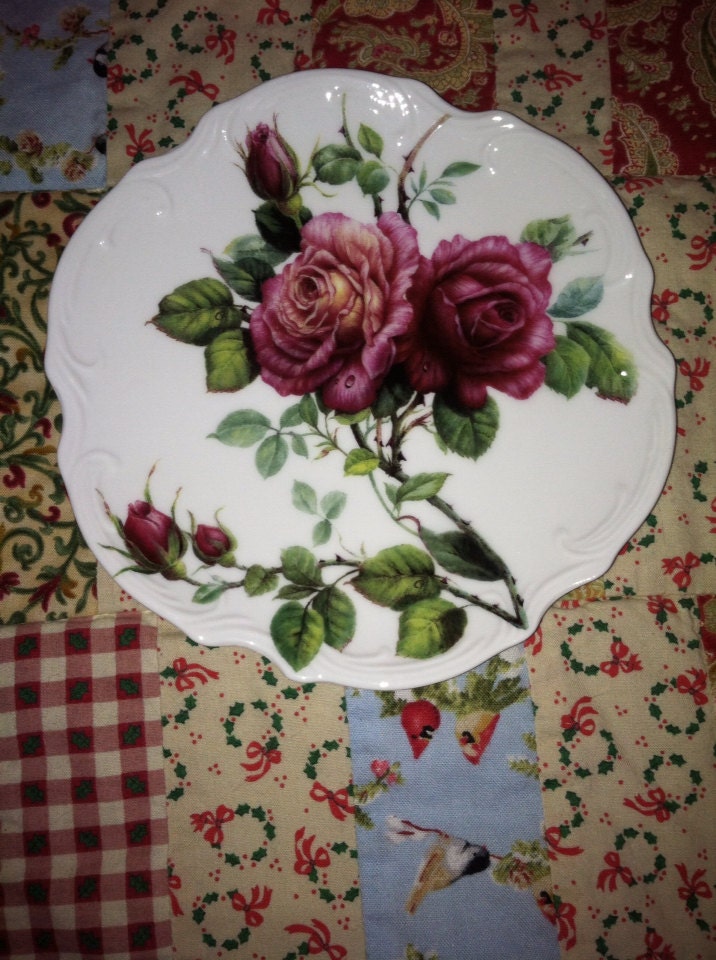 Vintage Wall Hanging Plate Roses I Godinger and Co. Bread and Butter ...