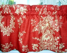 Popular items for red toile valance on Etsy